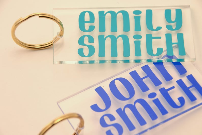 Personalized Rectangular Keychain | Etsy