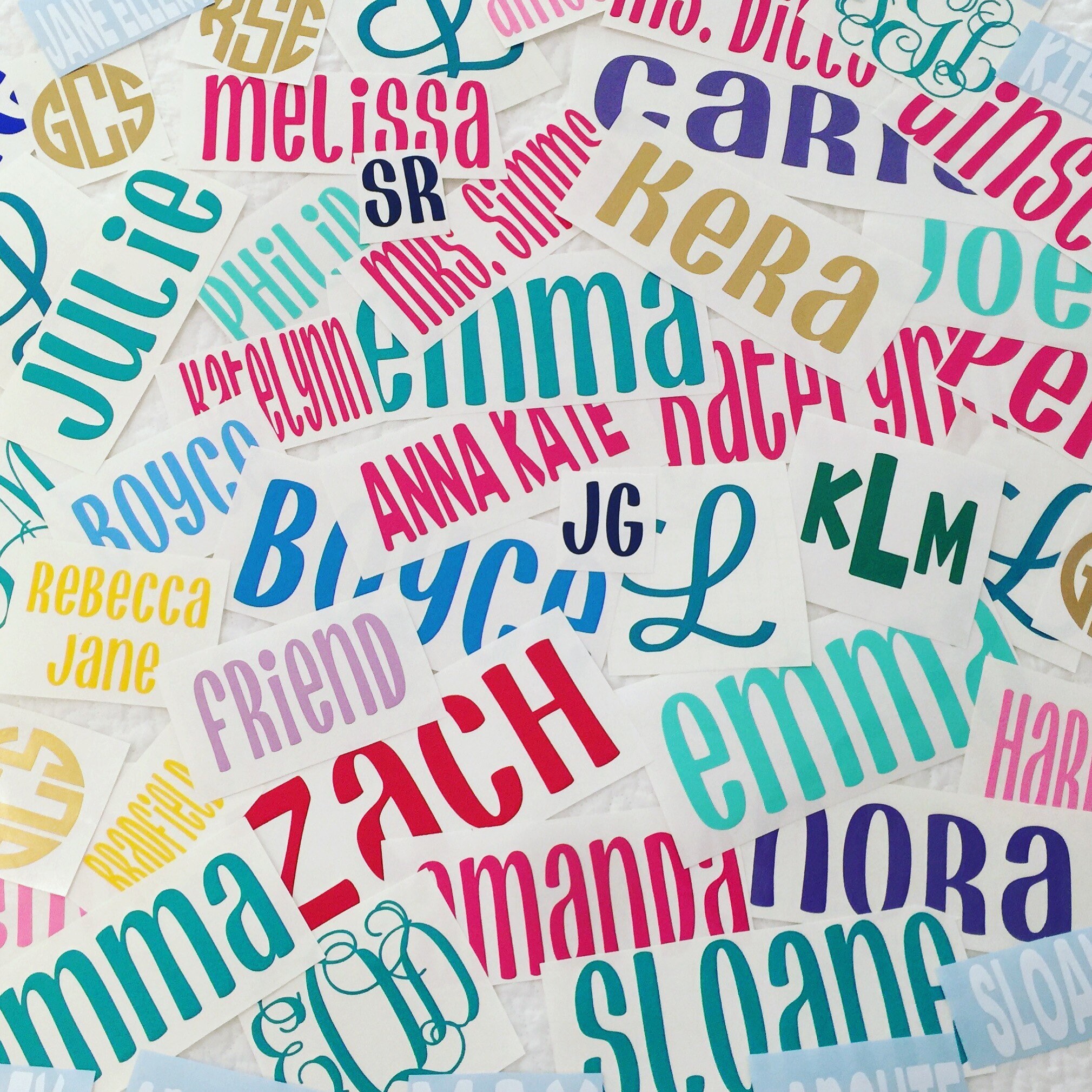 Vinyl Script Monogram Vinyl Decal (up to 5”) - Etsy