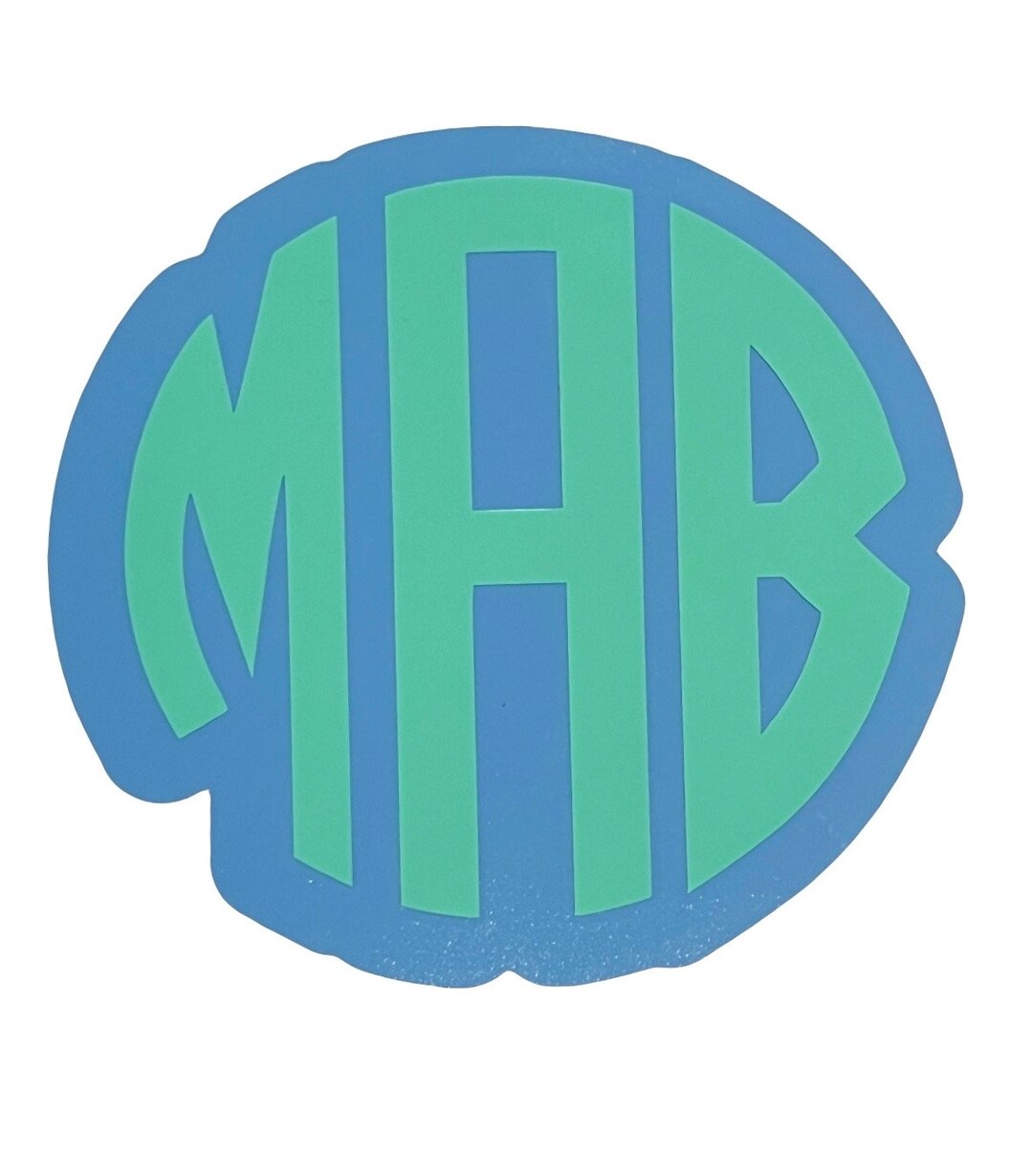 Bubble Letter Circle Monogram Vinyl Decal in Two Colors (up to 5”) - Etsy