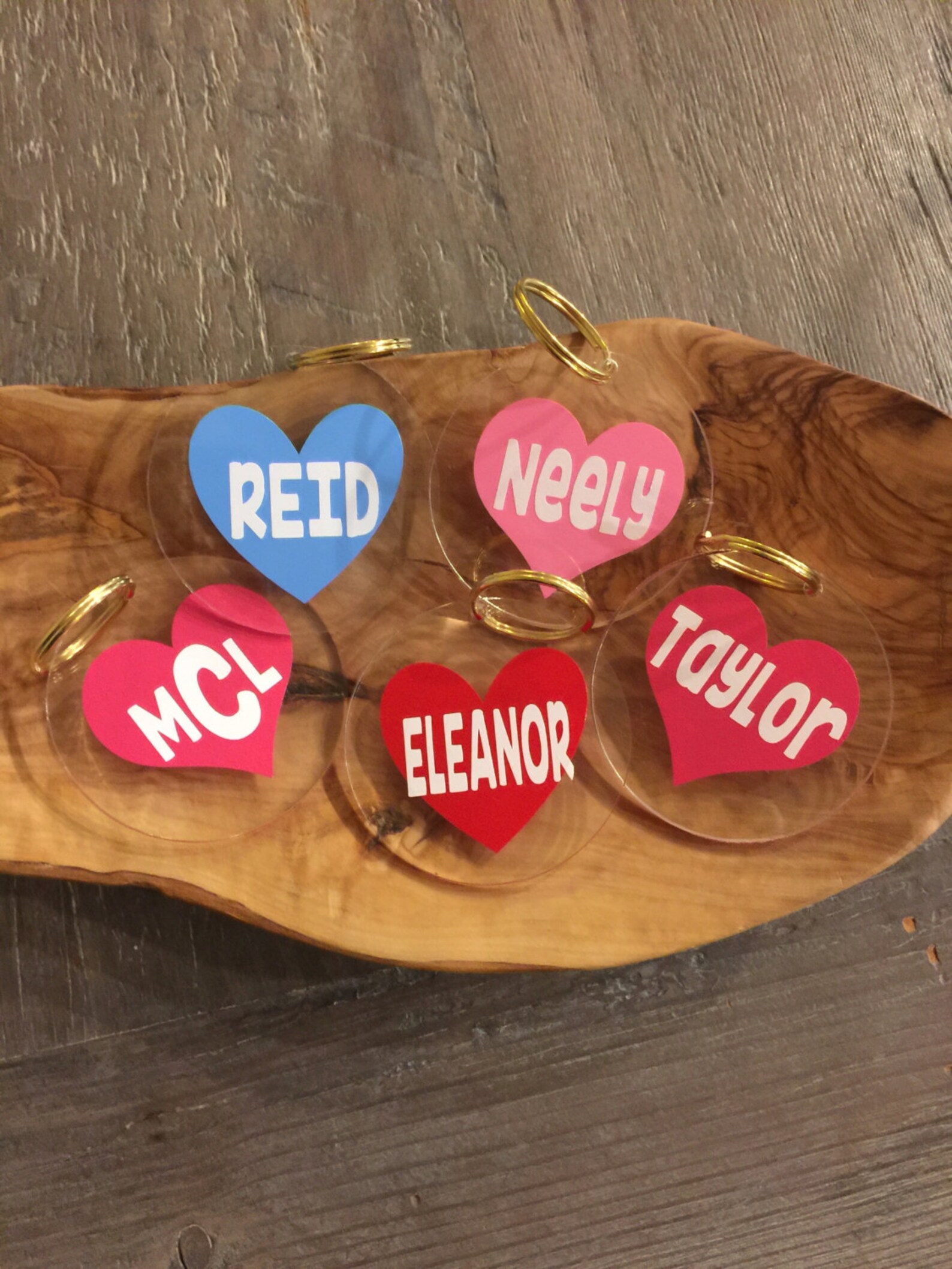 Heart Shaped OR Round Keychain Valentine's | Etsy