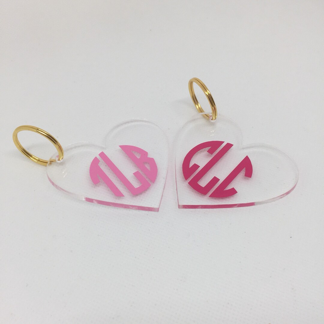 Personalized Heart Keychains - Etsy