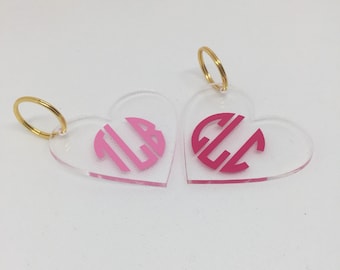 Personalized Heart Keychains - Etsy