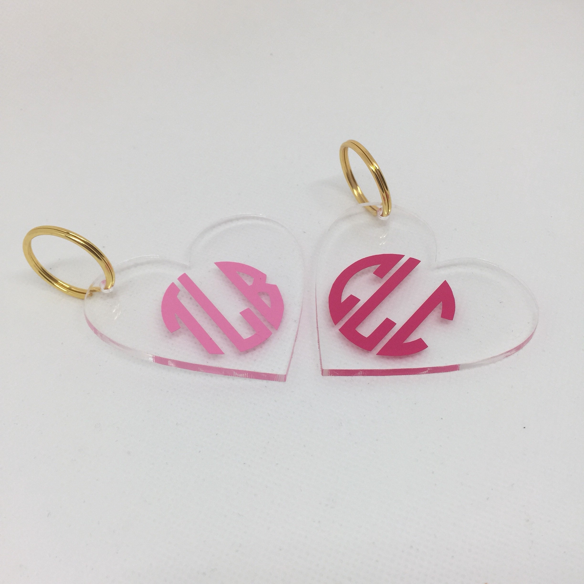 Personalized Heart Keychains - Etsy