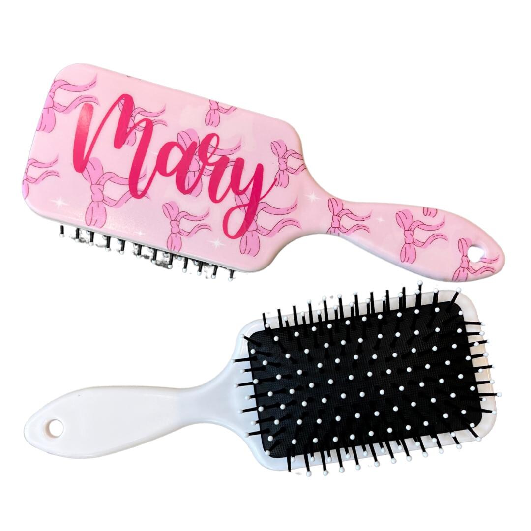 Personalized Bow Paddle Brush - Etsy