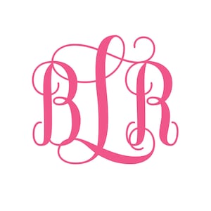 Vinyl Script Monogram Decal - Etsy
