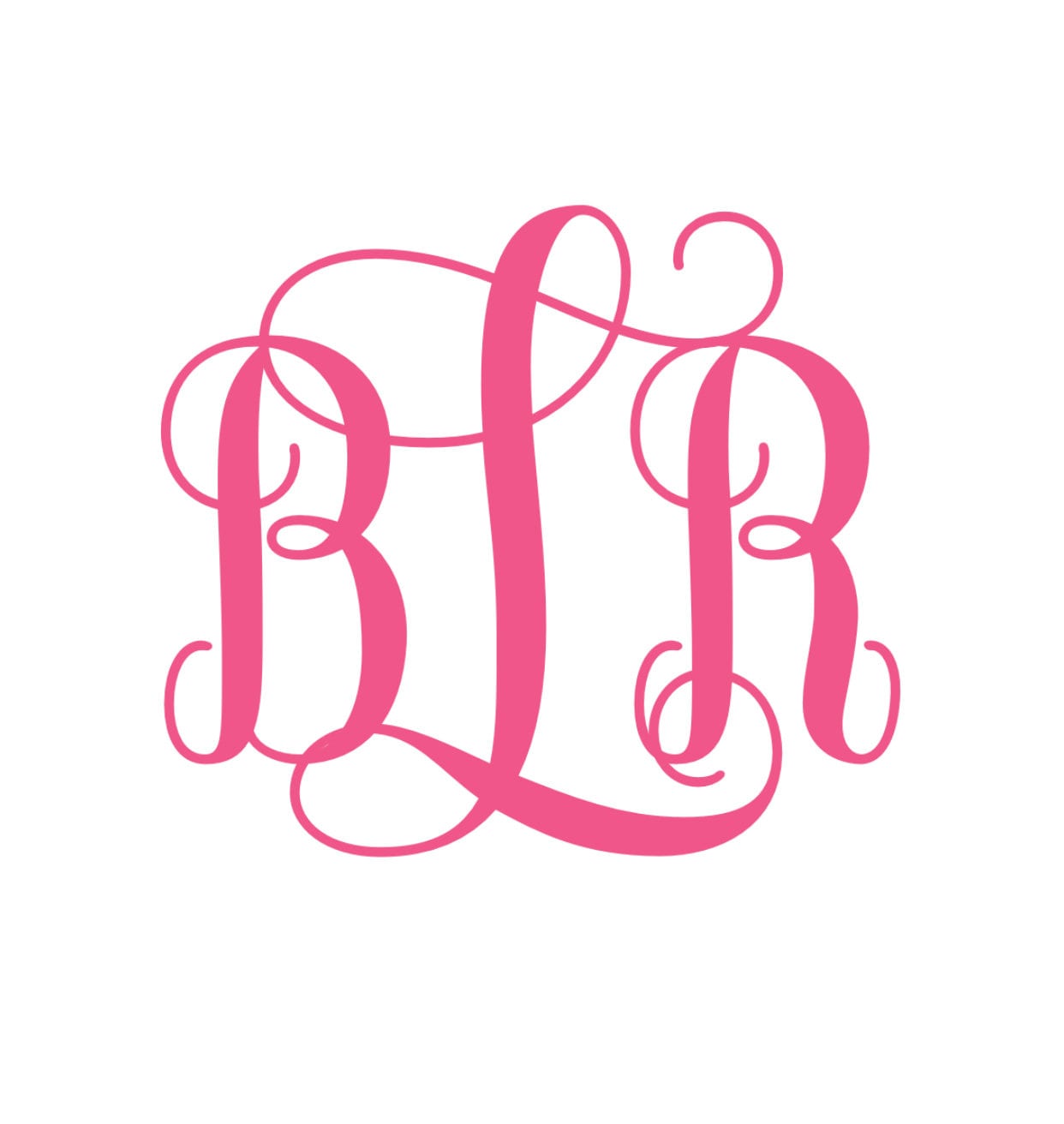 Vinyl Script Monogram Vinyl Decal (up to 5”) - Etsy