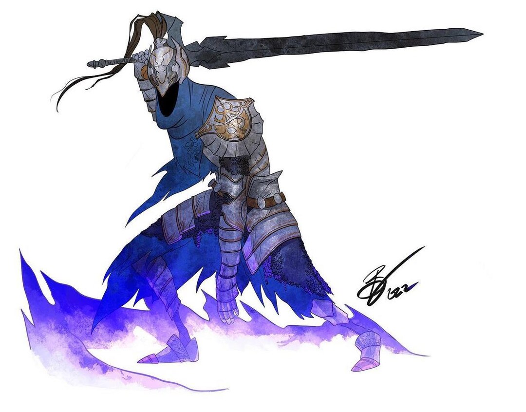 Abyss Walker Artorias Giclée Art Print | Warrior Illustration - Etsy