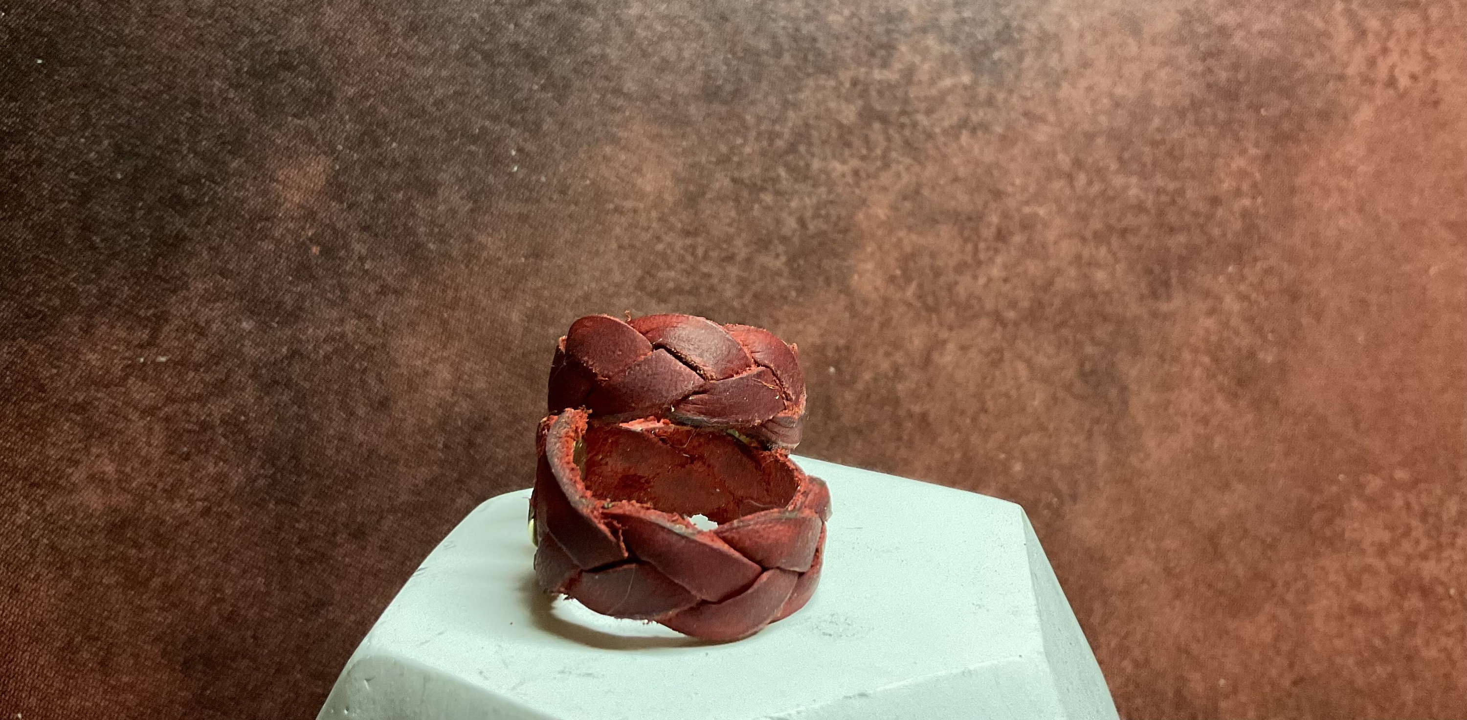 Leather Rings Set of 2 Braided Leather Ringsbraided Leather - Etsy