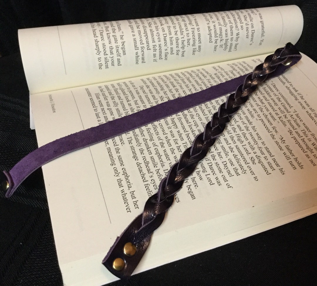 Braided Leather Bookmarks Braided Leather Book Ribbons - Etsy Canada