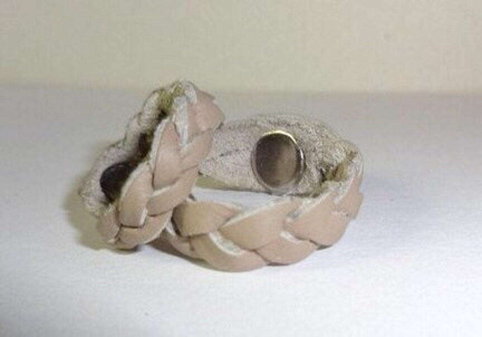 Leather Rings Set of 2 Braided Leather Ringsbraided Leather | Etsy