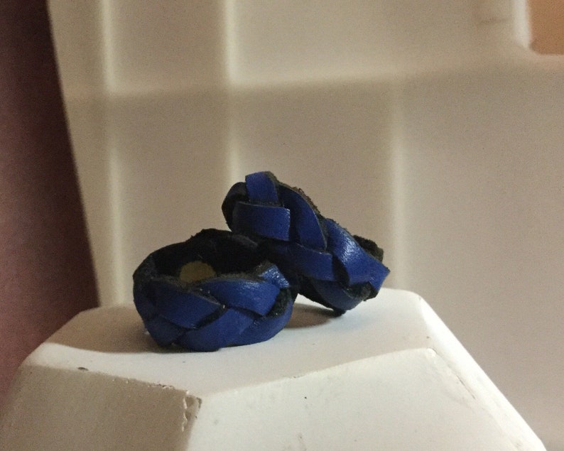 Leather Rings Set of 2 Braided Leather Ringsbraided Leather | Etsy