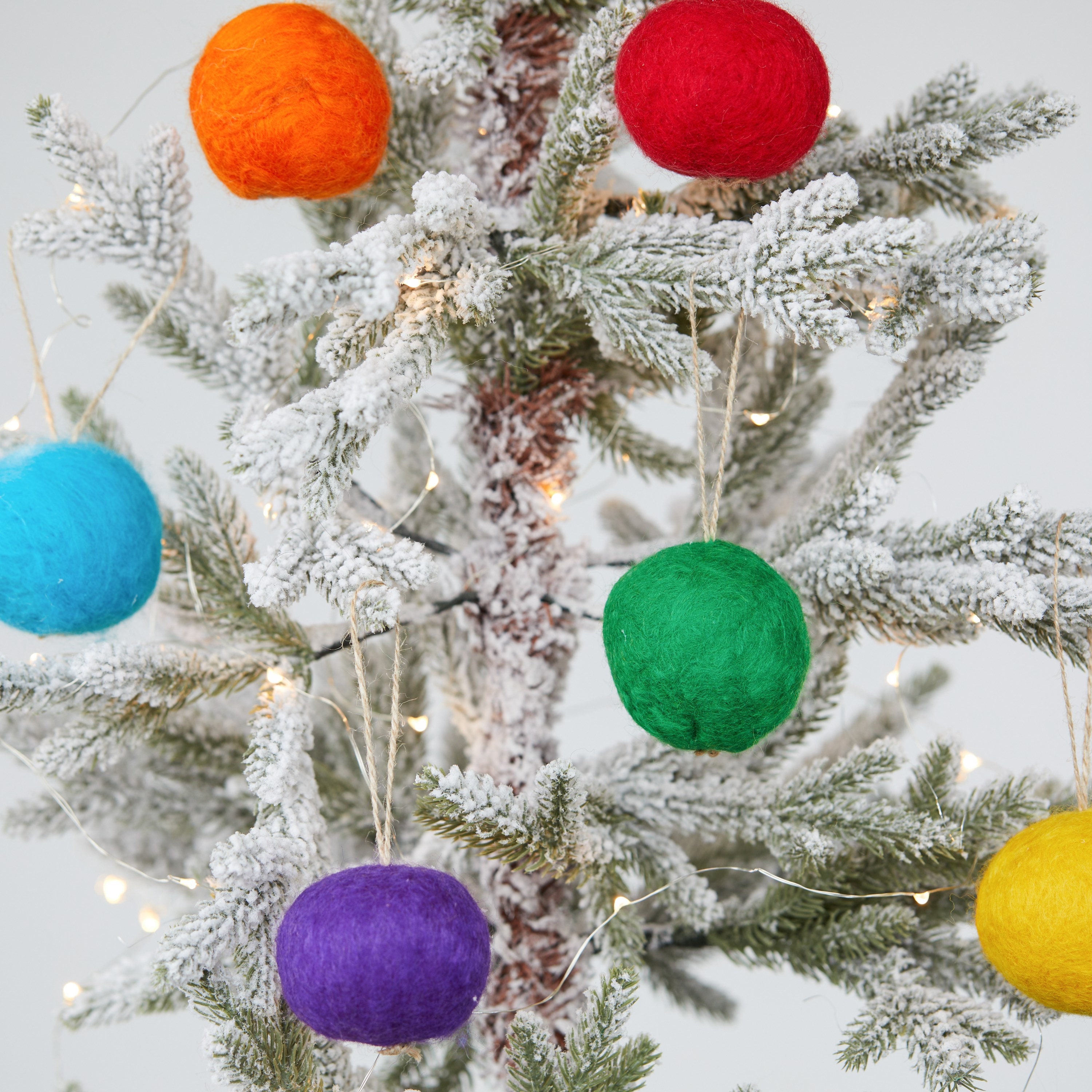 Rainbow Baubles, Sustainable Baubles, Eco Baubles, Felted Baubles ...