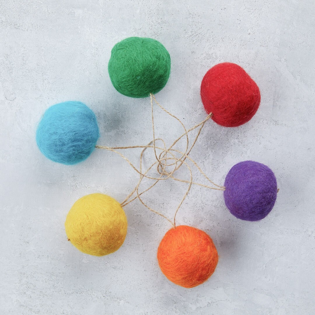 Rainbow Baubles, Sustainable Baubles, Eco Baubles, Felted Baubles ...