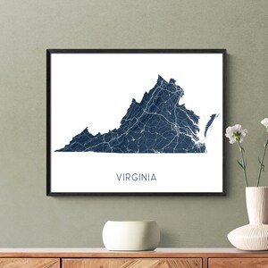 Virginia Map of Virginia Print, Personalized 3D Topographic Virginia ...