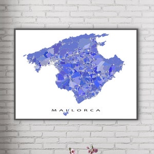 Mallorca Map Print, Mallorca Spain Map Art Prints, Geometric Majorca ...
