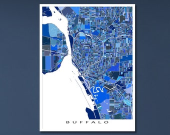 Buffalo Map Print - New York Poster - Etsy