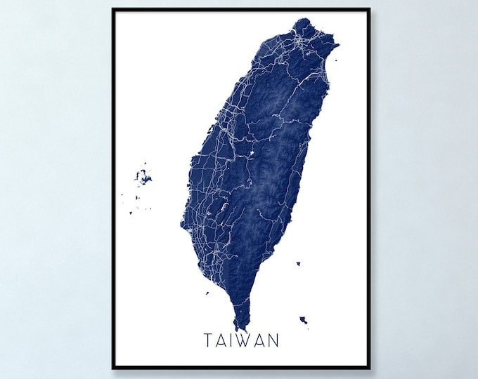 Taiwan Map Print and Taiwan Poster Maps for Taiwan Art Prints and ...