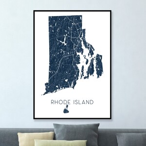 Rhode Island Map of Rhode Island Poster Print, Personalized 3D ...