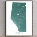 Alberta Map Print, 3D Topographic Map of Alberta Canada Province Wall ...