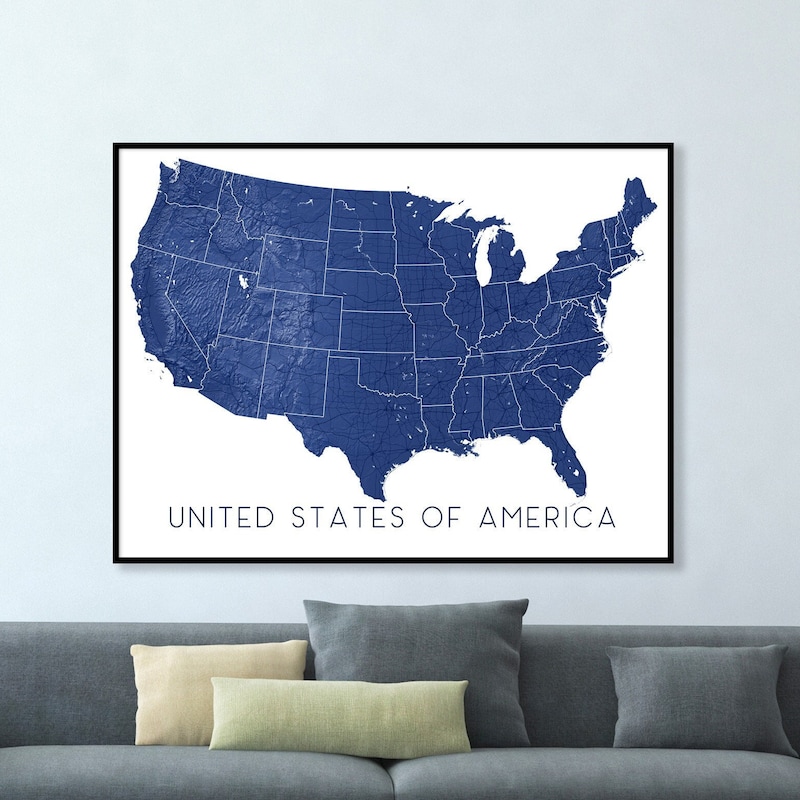 Usa Map Poster - Etsy