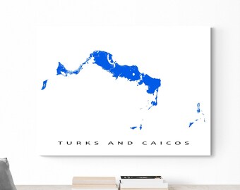 Turks & Caicos Islands Watercolor Map - Etsy