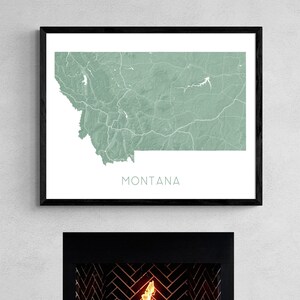 Montana Maps, Montana Map Art Print Poster, Custom 3D Topographic ...