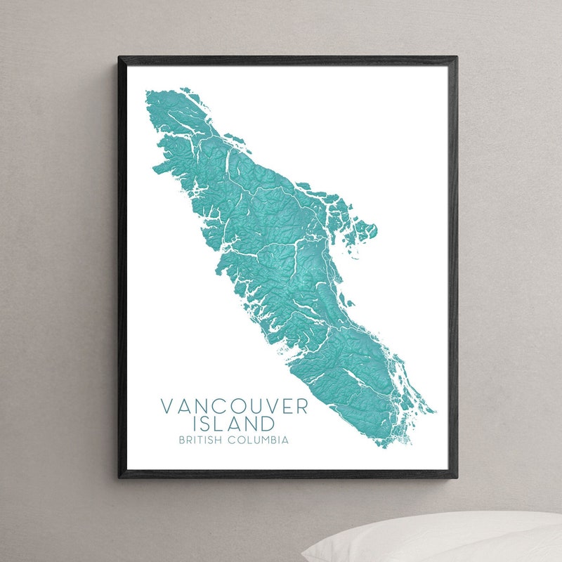 Large Vancouver Map Island - Etsy