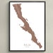 Baja California Map of Baja Map Wall Art Print, Topographic Landscape ...