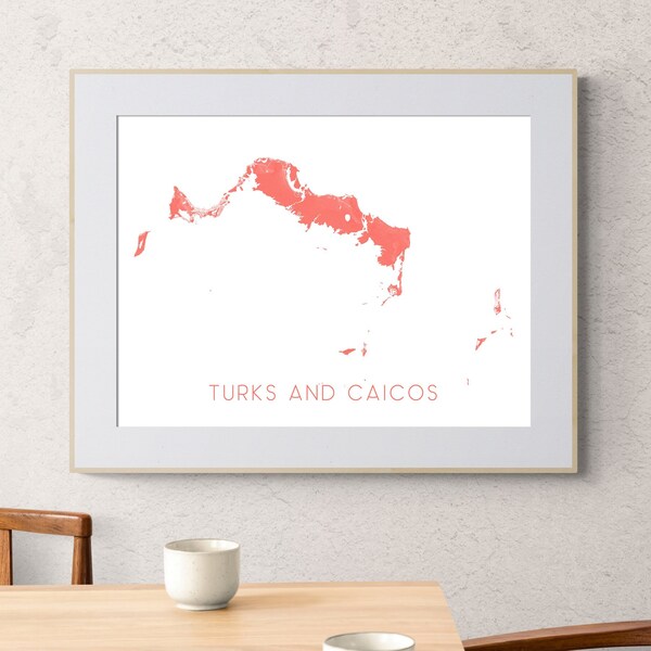 Turks and Caicos Map Poster - Etsy