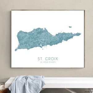 St Croix Map of Saint Croix US Virgin Islands Wall Art Print, 3D ...