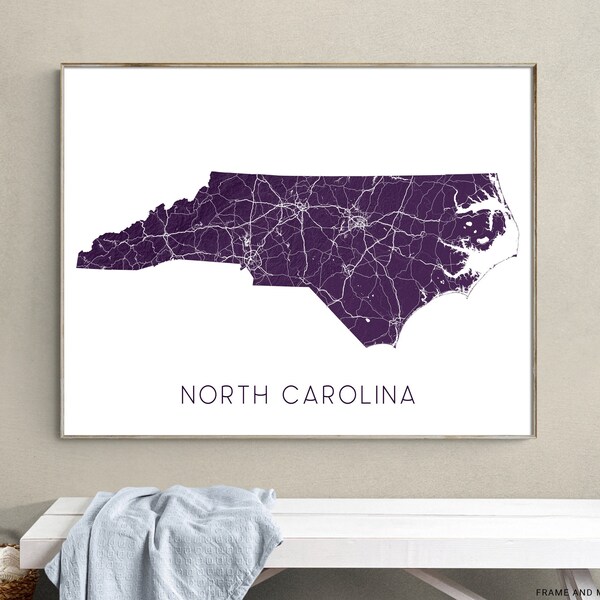 Map of Nc State - Etsy UK