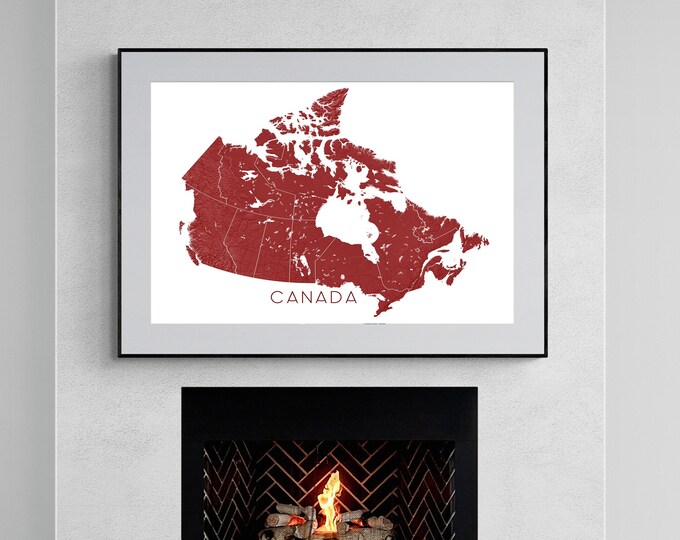 XL Map Canada, Wilderness Art, Canada Poster Canada Print, Map Art ...