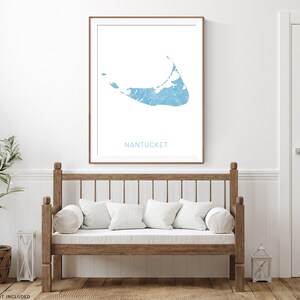 Nantucket Island Map Print Poster, Landscape Topographic Map of ...