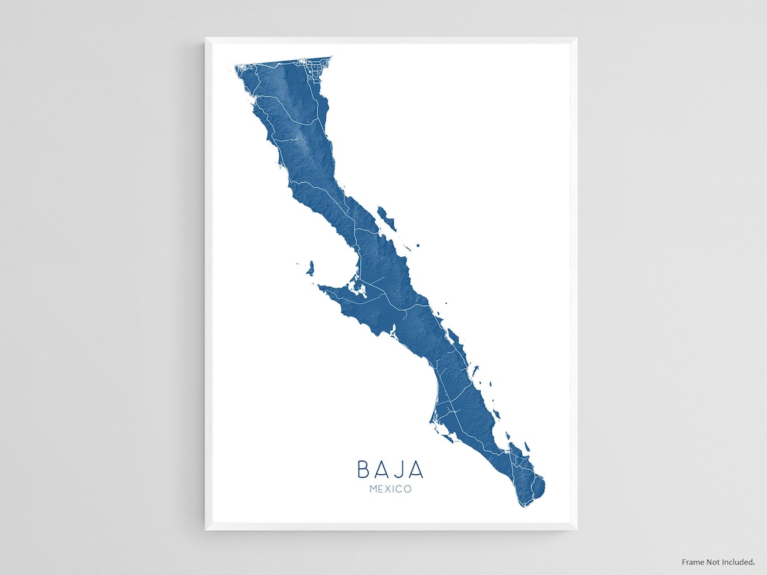 Baja California Map of Baja Map Wall Art Print Topographic - Etsy
