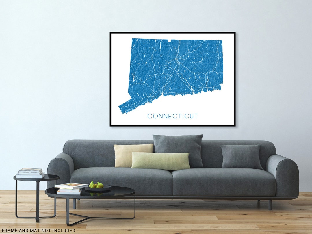 Connecticut Map of Connecticut Print Poster, Personalized 3D ...