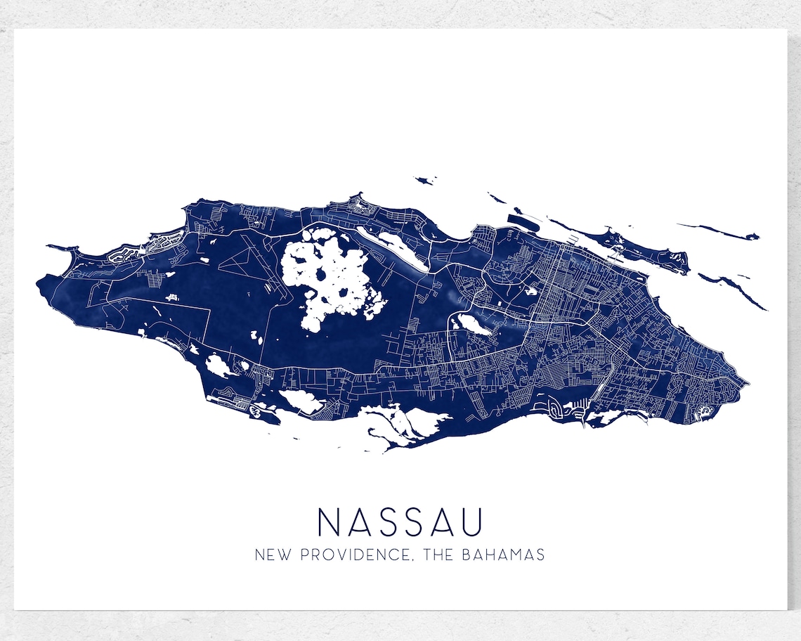 Nassau Bahamas Map Print and Nassau Map Poster Maps for the | Etsy Canada