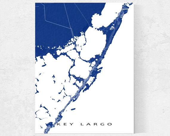 Key Largo Map Print and Florida Keys Wall Art Poster With - Etsy