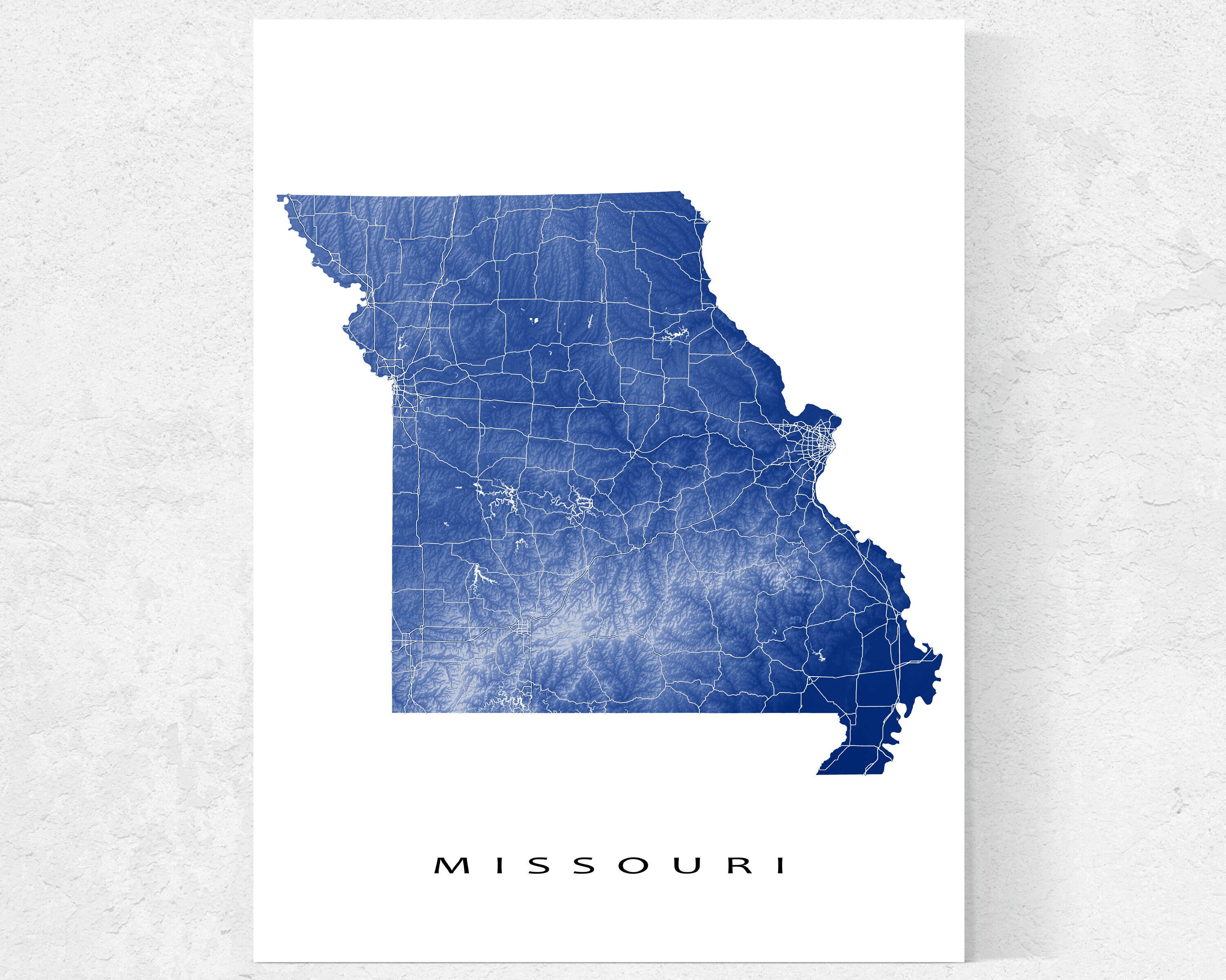 Missouri Map Print and Missouri Poster for MO State Outline - Etsy