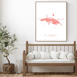 St Thomas Map of Saint Thomas US Virgin Islands Wall Art - Etsy