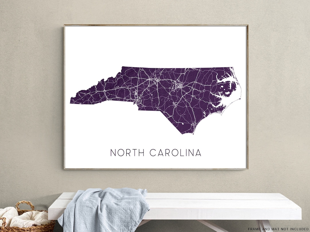 North Carolina Map of North Carolina Poster, Personalized 3D ...