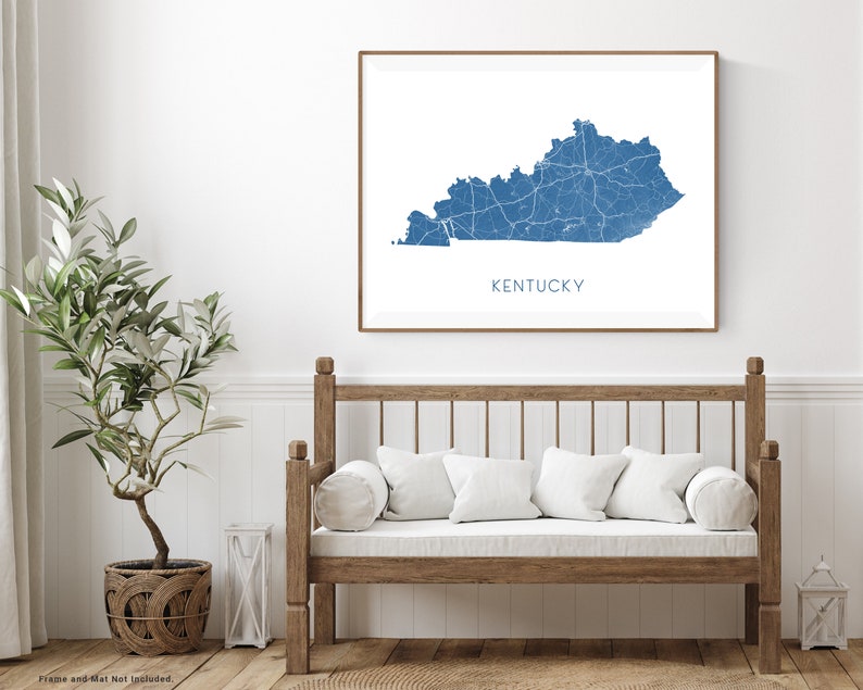 Kentucky Decor and Kentucky Wall Art for Kentucky Map Poster | Etsy