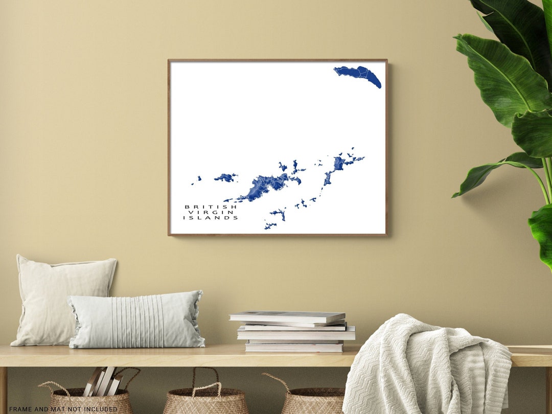 British Virgin Islands Map Print, BVI Art, Tortola, Virgin Gorda ...