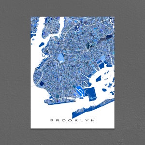 Brooklyn Map Print Brooklyn New York City Brooklyn Art | Etsy