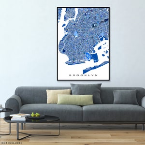 Brooklyn Map Print, Brooklyn New York City, Brooklyn Art Prints NYC Map ...