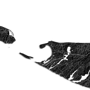 Nantucket Map Print Poster, Black and White Topographic Map of ...