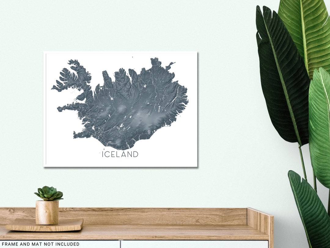Iceland Print and Iceland Map Art Prints for Map of Iceland Art Poster ...