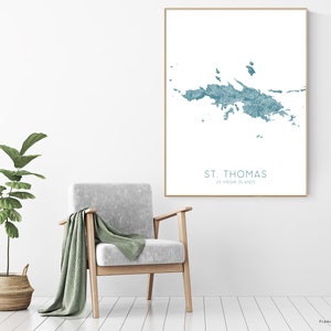St Thomas Map Print and St Thomas USVI Map Poster for St | Etsy