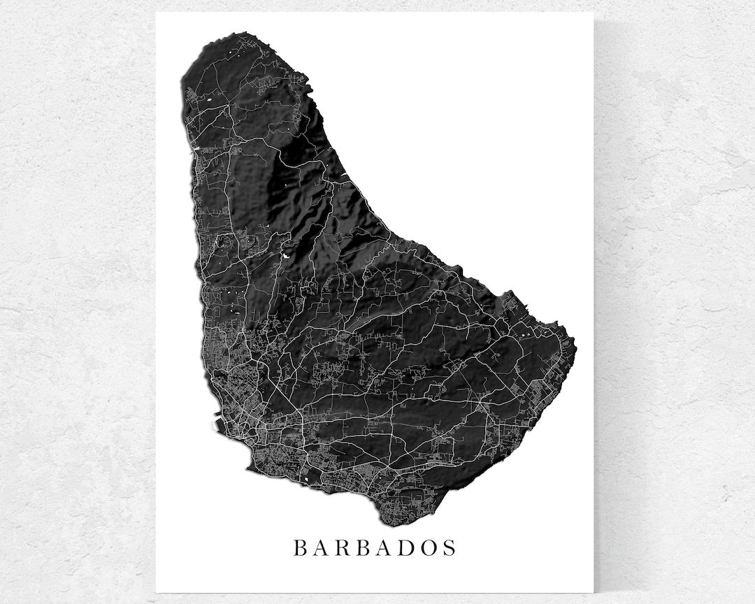 Barbados Map Print Poster Map of Barbados Island Wall Art - Etsy