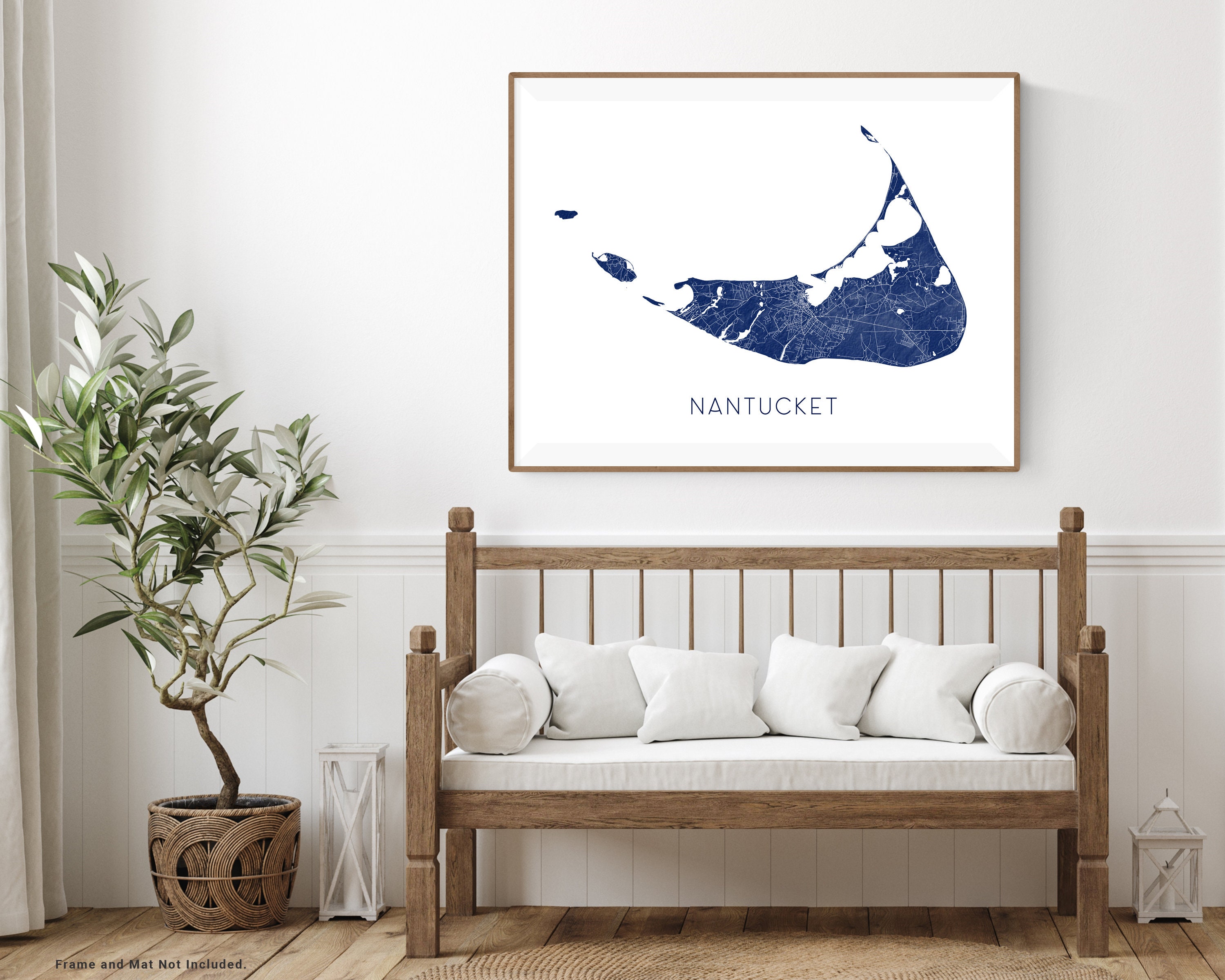 Nantucket Map of Nantucket Island Nantucket Art Print 8x10 | Etsy