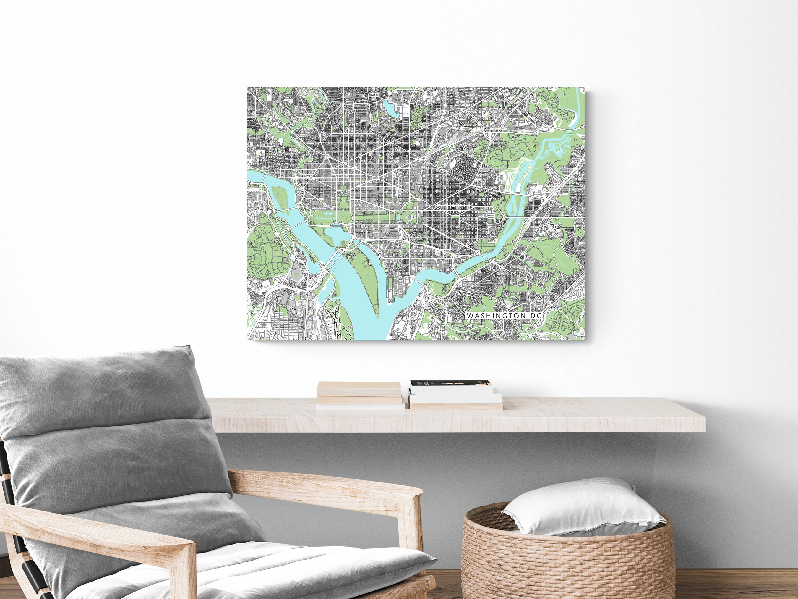 Washington DC Map Poster and Washington DC Print for Map of DC - Etsy